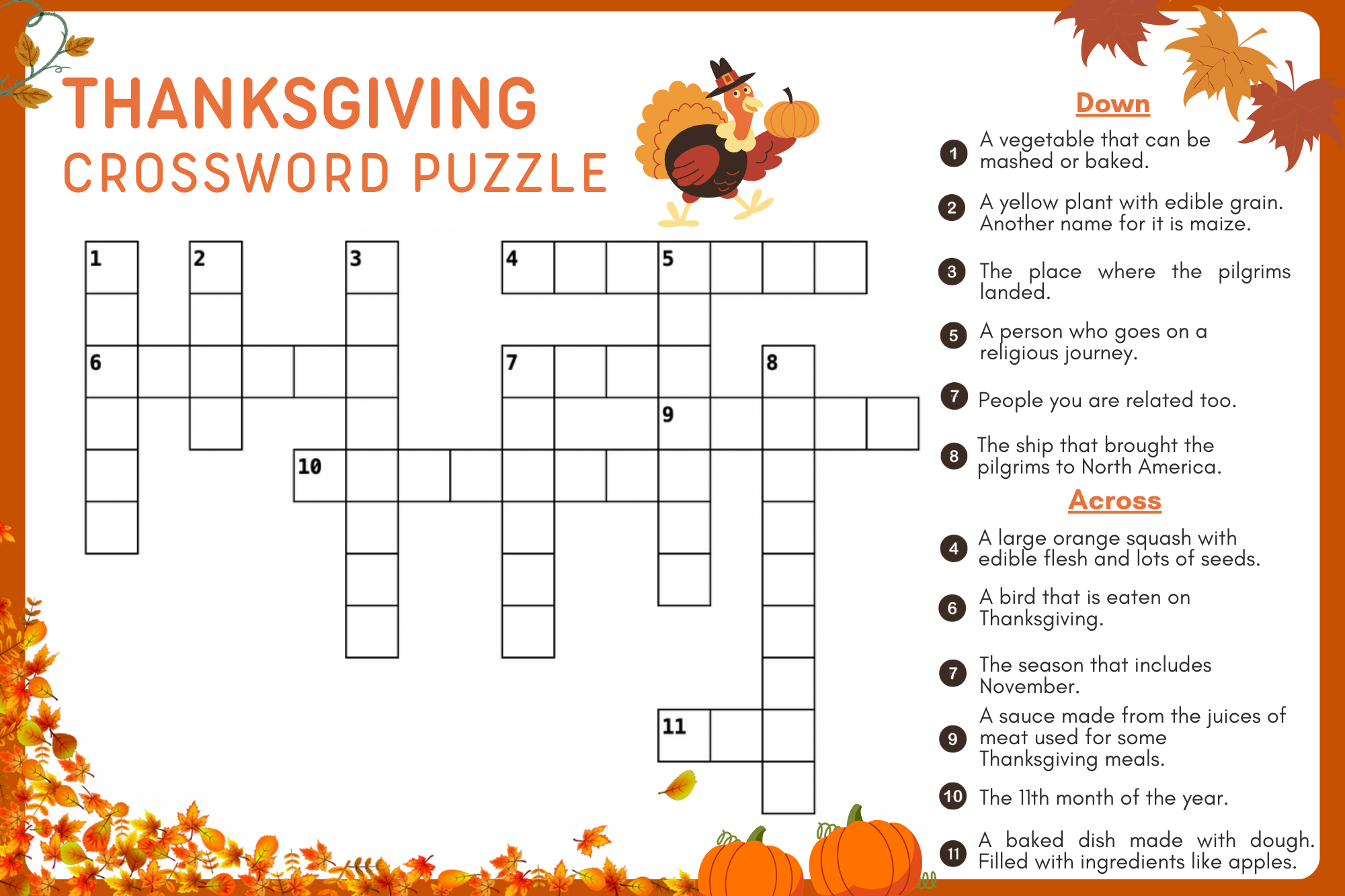 Thanksgiving Printable Puzzles