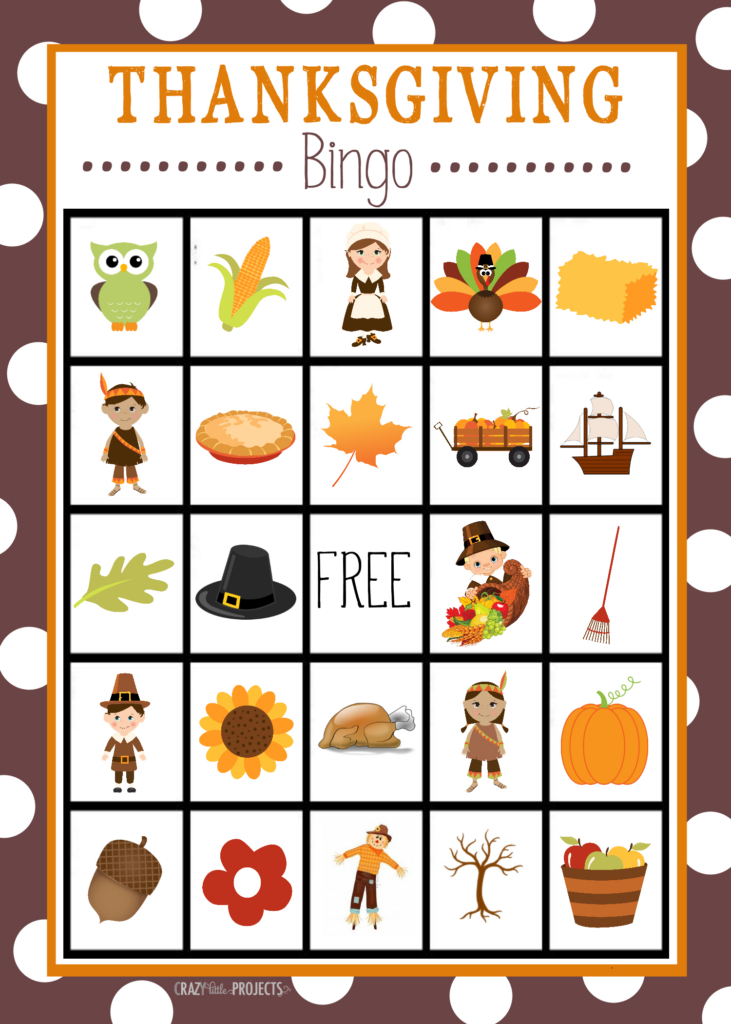 Thanksgiving Bingo For Kids Printable